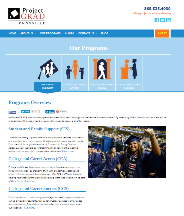 Our Project GRAD website launch